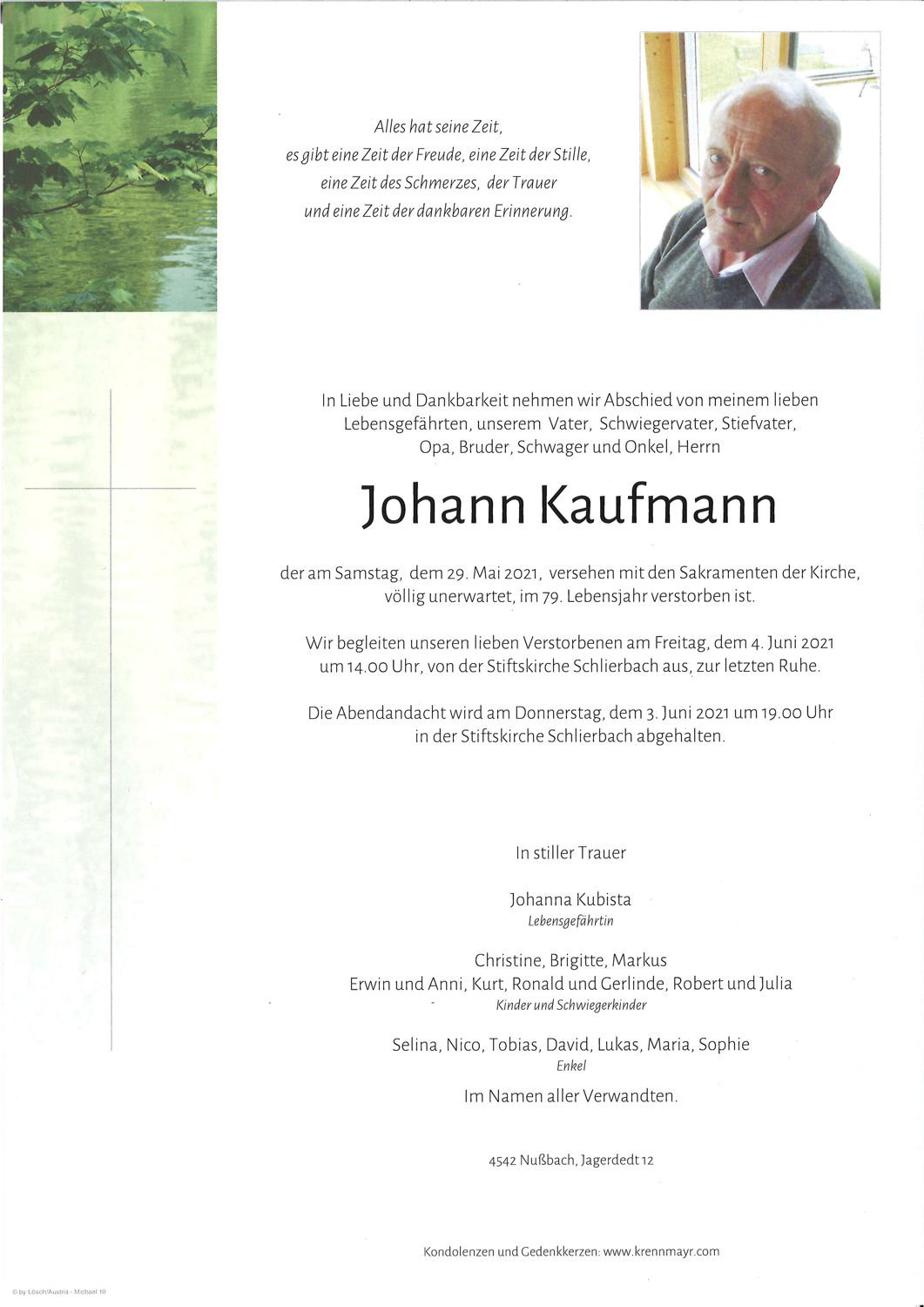 Todesfall Johann Kaufmann